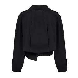 PCFG Free Heaven Cropped Waterproof Trench Coat - Black