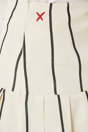 PCFG Silk And Linen Blend Mini Skirt - Beige