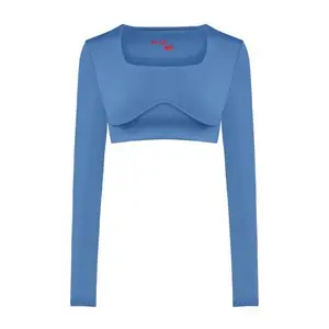 PCFG Free Heaven Long Sleeve Crop Top - Blue