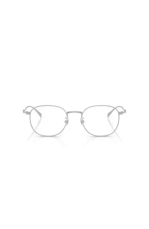 Brooks Brothers 50mm Round Optical Glasses - Silver