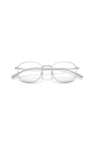 Brooks Brothers 50mm Round Optical Glasses - Silver