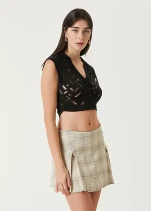 PCFG Cropped Ripped Knit Top
