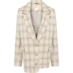PCFG Linen Blend Free Heaven Multicolor Checked Blazer