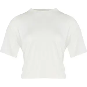 PCFG Cropped Draped T-shirt - White Blanc De Blanc