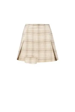 PCFG Pleated Mini Skirt - Beige