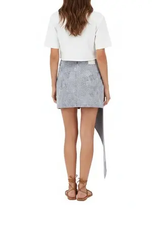 PCFG Asymmetrical Cut Out Denim Skirt - Blue