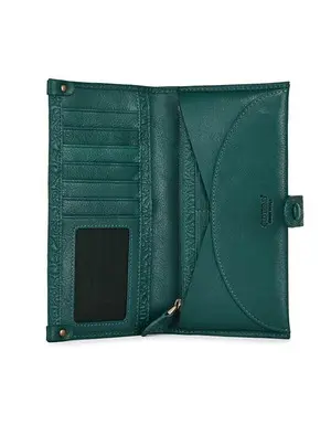 OLD TREND Iris Genuine Leather Rfid Wristlet Clutch - Teal
