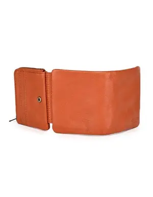 OLD TREND Clover Genuine Leather Slim Secure Trifold Rfid Wallet - Caramel