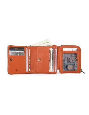 OLD TREND Clover Genuine Leather Slim Secure Trifold Rfid Wallet - Caramel