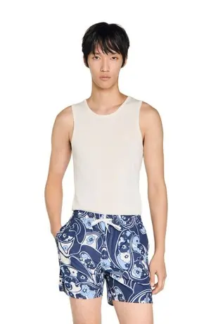 Sandro Printed Swim Shorts