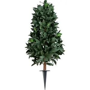 NEARLY NATURAL 3-ft Uv Resistant Artificial Laurel Plant With Integrated Ground Stake - Green