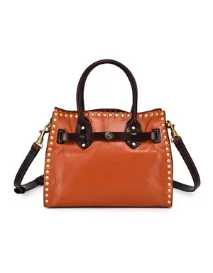 OLD TREND Westland Genuine Leather Studded Mini Tote - Caramel