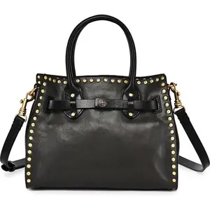 OLD TREND Westland Genuine Leather Studded Mini Tote - Slate