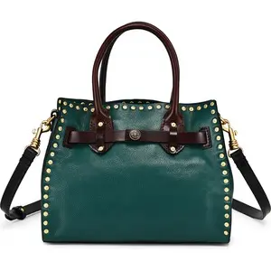 OLD TREND Westland Genuine Leather Studded Mini Tote - Teal
