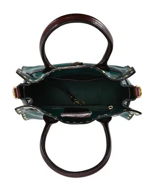 OLD TREND Westland Genuine Leather Studded Mini Tote - Teal