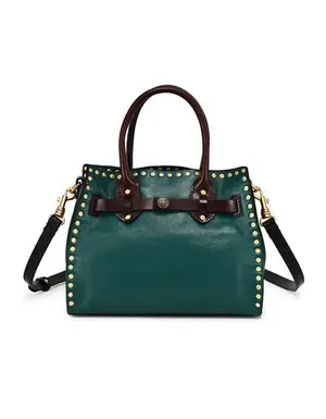 OLD TREND Westland Genuine Leather Studded Mini Tote - Teal