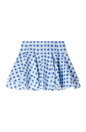 Sandro Short Gingham Linen Skirt