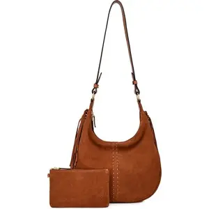 OLD TREND Leather Suede Heritage Shoulder Bag - Brown