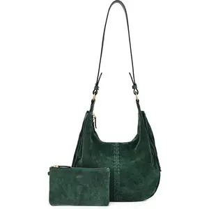 OLD TREND Leather Suede Heritage Shoulder Bag - Kale