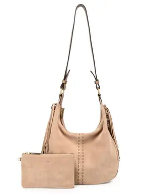 OLD TREND Leather Suede Heritage Shoulder Bag - Tan