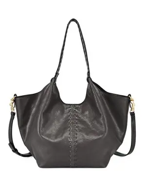 OLD TREND Magnolia Genuine Leather Handwoven Convertible Tote - Grey