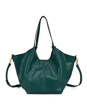 OLD TREND Magnolia Genuine Leather Handwoven Convertible Tote - Teal