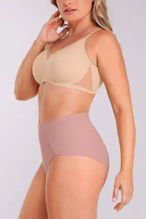 SHAPELLX Curve Code Contour Comfy Smoothing Brief - Dusty Rose