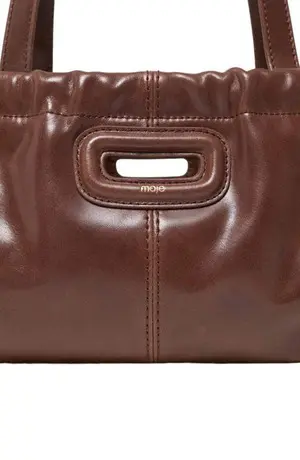 Maje Vintage Leather Milpli Gazette Tote - Brown