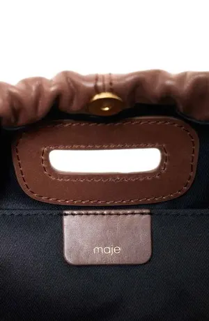 Maje Vintage Leather Milpli Gazette Tote - Brown