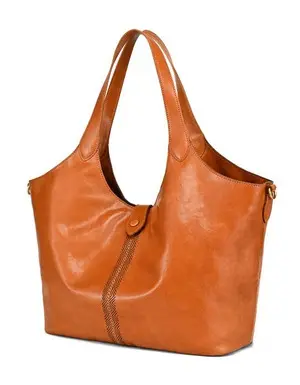 OLD TREND Marigold Genuine Leather Carryall Tote - Caramel