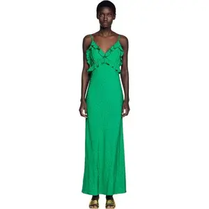 Sandro Maxi Dress With Straps - Green