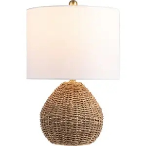 JONATHAN Y Kona Classic Rattan/iron Led Table Lamp - Brown