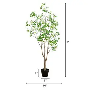 NEARLY NATURAL 5-ft Artificial Dogwood Tree