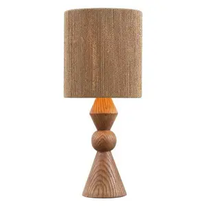 JONATHAN Y Orbic Taper Cottage Resin/metal Led Table Lamp With Paper Rope Shade - Brown Wood Finish