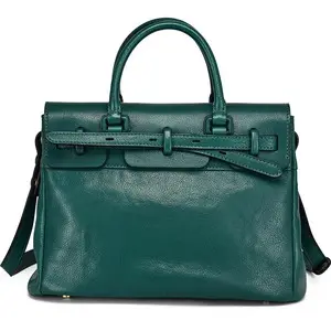 OLD TREND Wishbone Genuine Leather Heritage Satchel - Teal