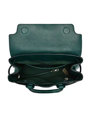 OLD TREND Wishbone Genuine Leather Structured Heritage Satchel - Teal