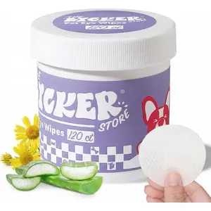 THE LICKER STORE Dog Eye & Tear Stain Wipes, Hypoallergenic - White - 1pack (120ct)