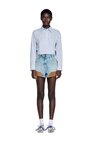 Sandro Short Checked Shirt