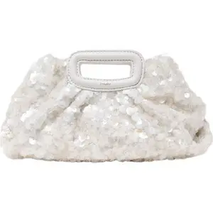Maje Sequins Milpli Mini Clutch - White
