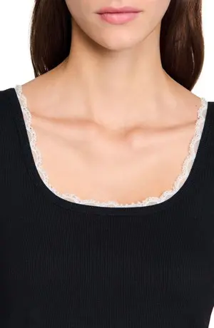 Sandro Beaded Embroidered Cotton Vest Top - Black