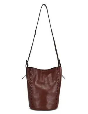 OLD TREND Juniper Genuine Leather Woven Barrel Crossbody Bag - Brown