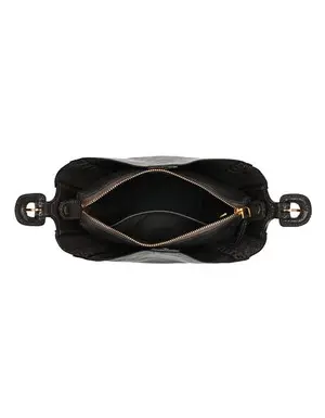 OLD TREND Juniper Genuine Leather Woven Barrel Crossbody Bag - Slate