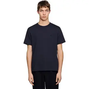Sandro T-shirt With Double S Patch Navy Blue