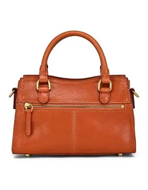 OLD TREND Lockwood Genuine Leather Satchel - Cognac
