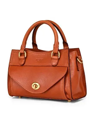 OLD TREND Lockwood Genuine Leather Satchel - Cognac