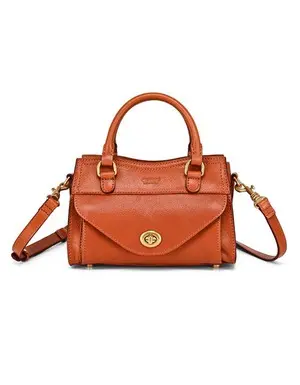 OLD TREND Lockwood Genuine Leather Satchel - Cognac