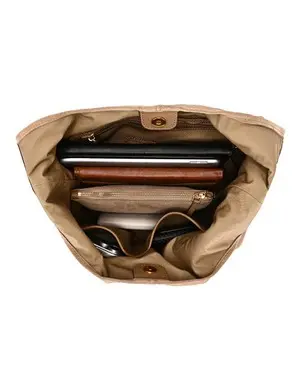 OLD TREND Genuine Leather Suede Hobo Bag - Tan