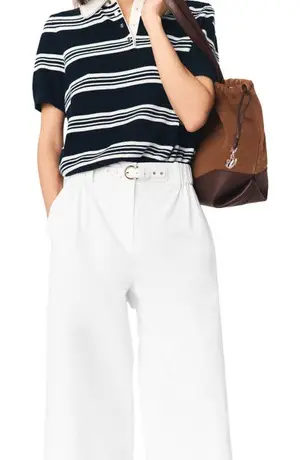 Maje Wide-leg Cotton Trousers