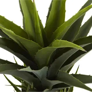 NEARLY NATURAL 30-in Agave W/black Planter
