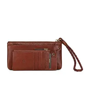 OLD TREND Marigold Genuine Leather Modular Rfid Zip Wallet Brown